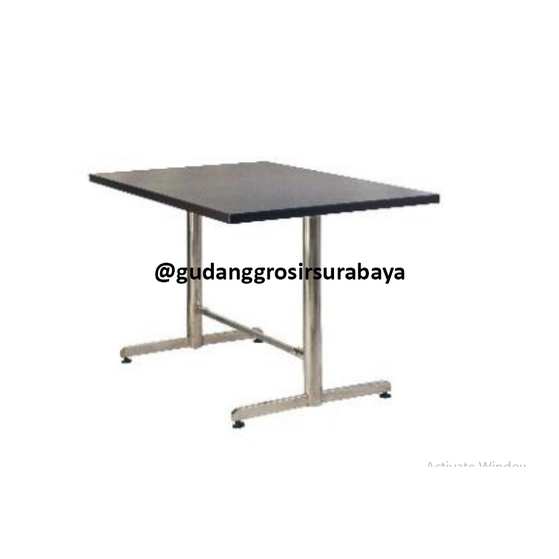 Meja Kafe Standart Multiplek HPL Stainless Bulat